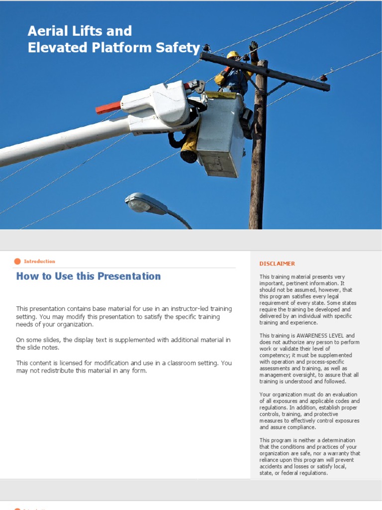 Aerial Lifts and Elevated Platform Safety | PDF | Elevator | Personal ...