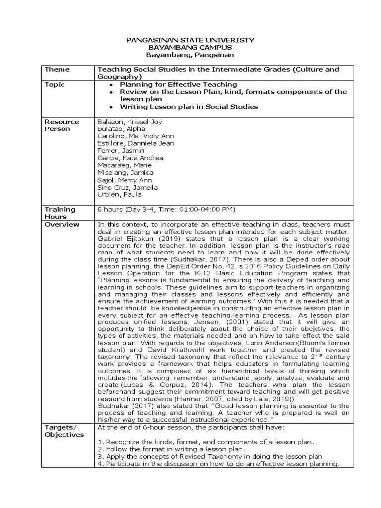 SESSION GUIDE GROUP 4 BEE EGE 2 1hghj 1 | PDF | Lesson Plan | Teachers