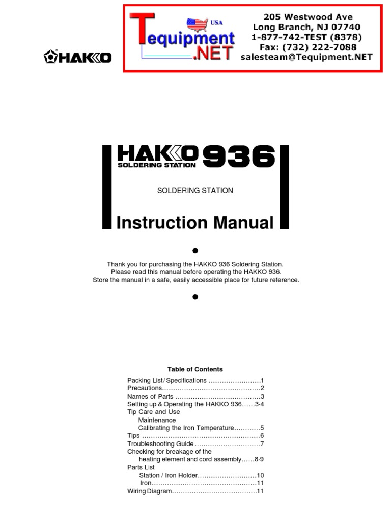 Hako 936 | PDF | Soldering | Ac Power Plugs And Sockets