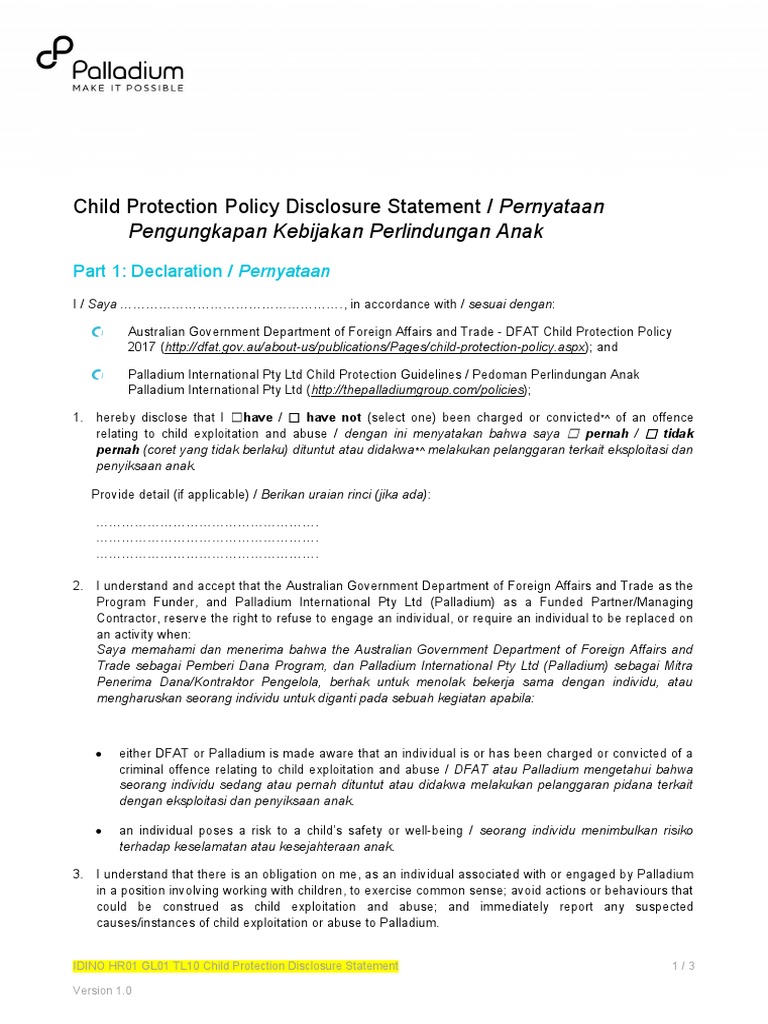 Child Protection Policy Statement | PDF | Privacy Policy | Privacy