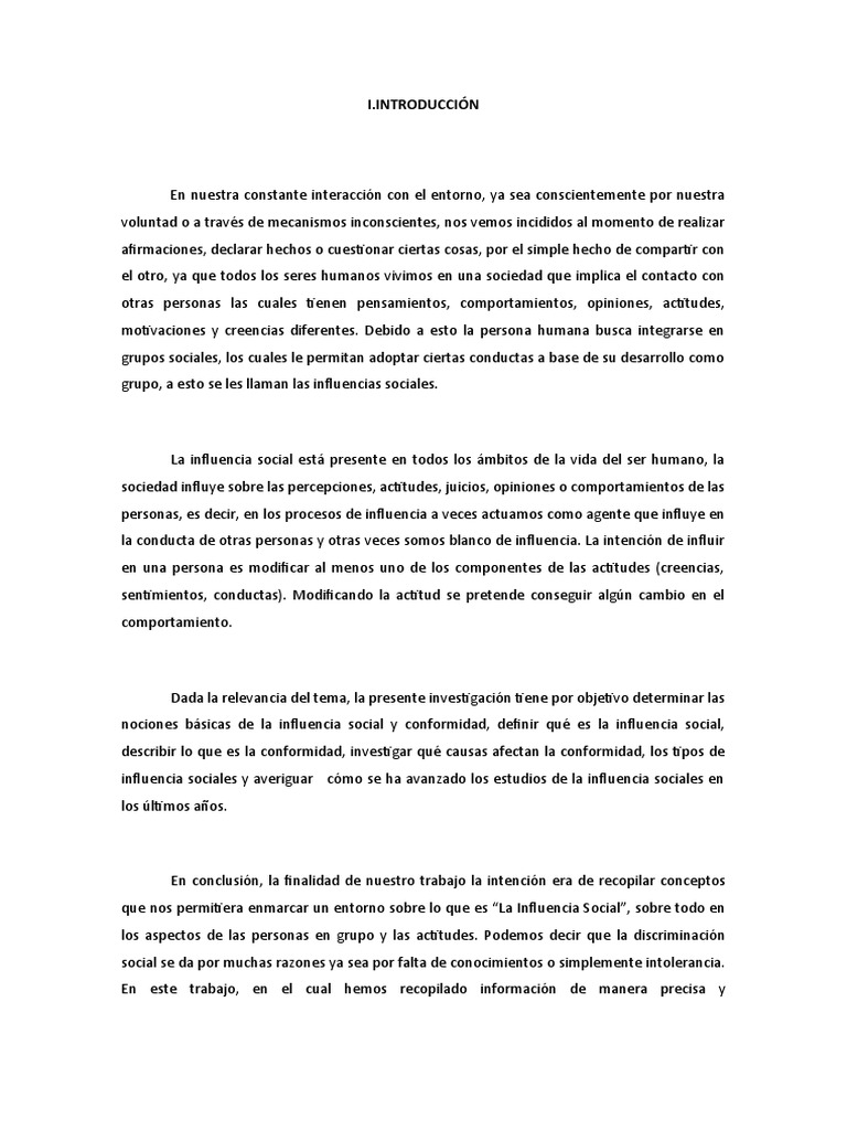 Qué Es La Influencia Social | PDF | Psicología Social | Comportamiento