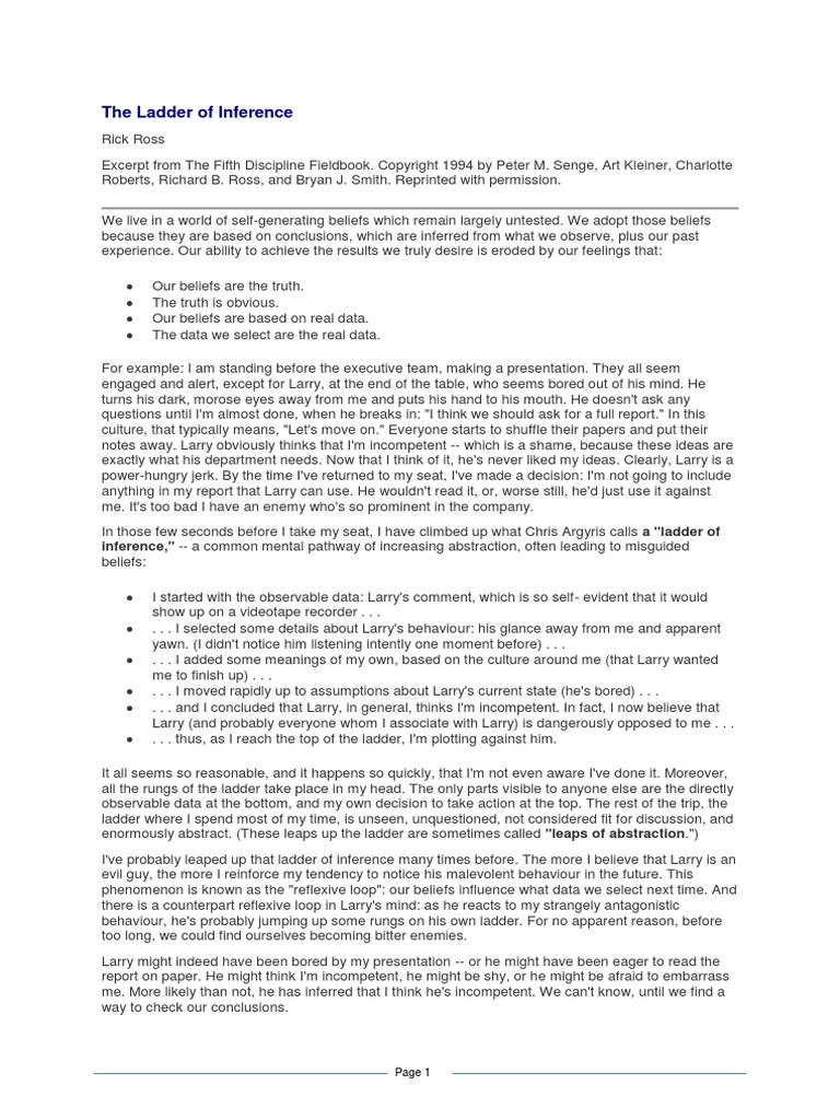 Ladder of Inference | PDF | Self-Improvement