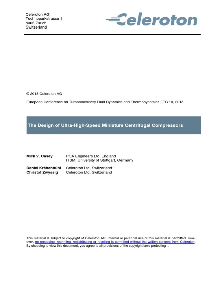 The Design of Ultra-High-Speed Miniature Centrifugal Compressors | PDF ...
