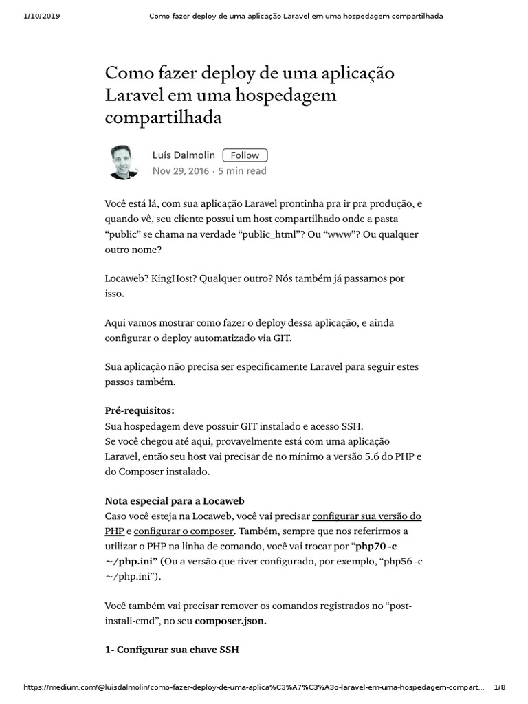 Como Fazer Deploy de Uma Aplicação Laravel em Uma Hospedagem ... Como Fazer Deploy de Uma Aplicação Laravel em Uma Hospedagem ...