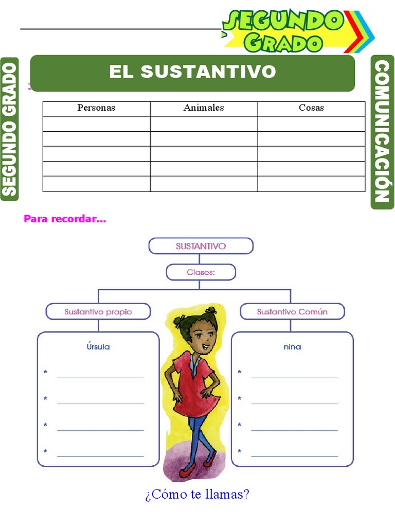 Sustantivos para Segundo Grado | PDF | Sustantivo | Morfología