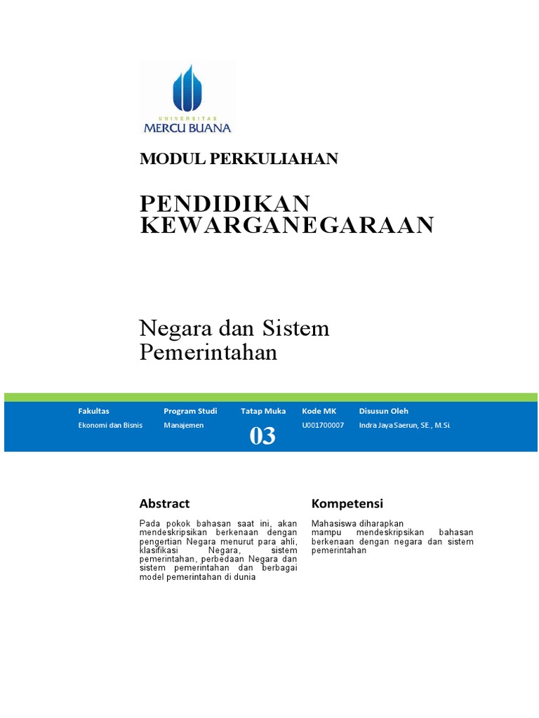 Negara Dan Sistem Pemerintahan Pdf