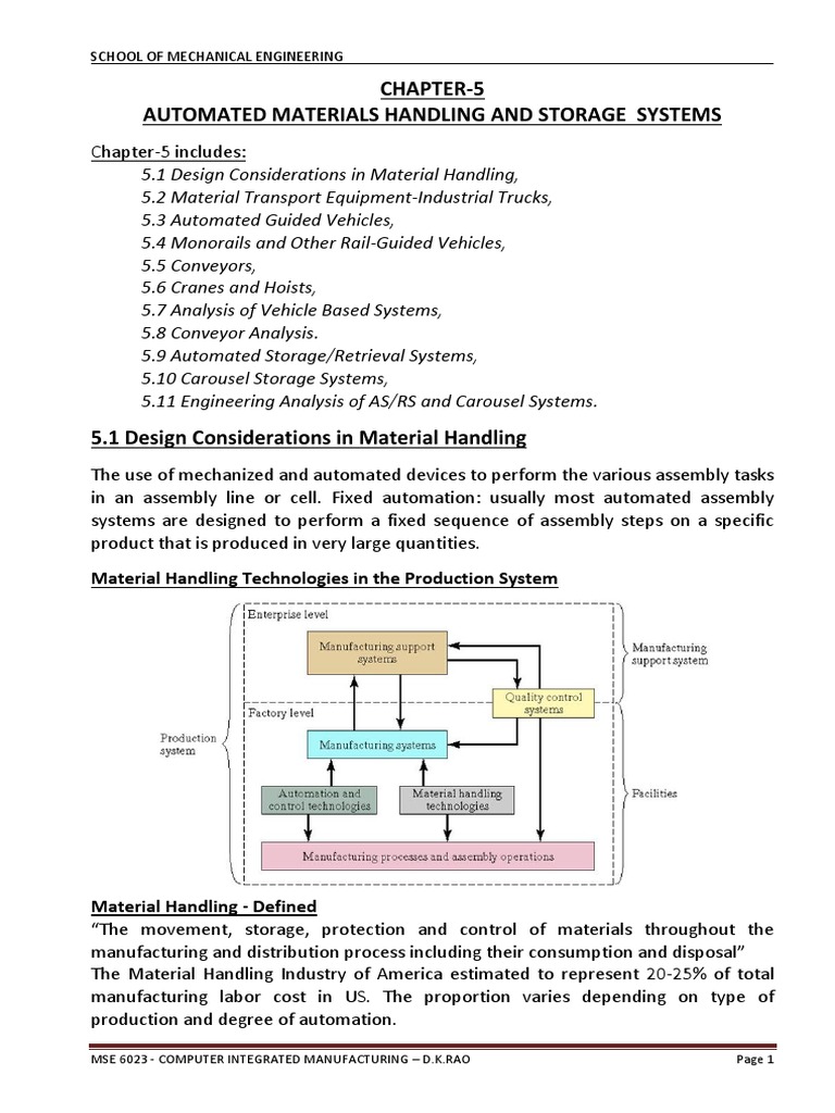 Chapter-5 Automated Materials Handling and Storage Systems: Material ...