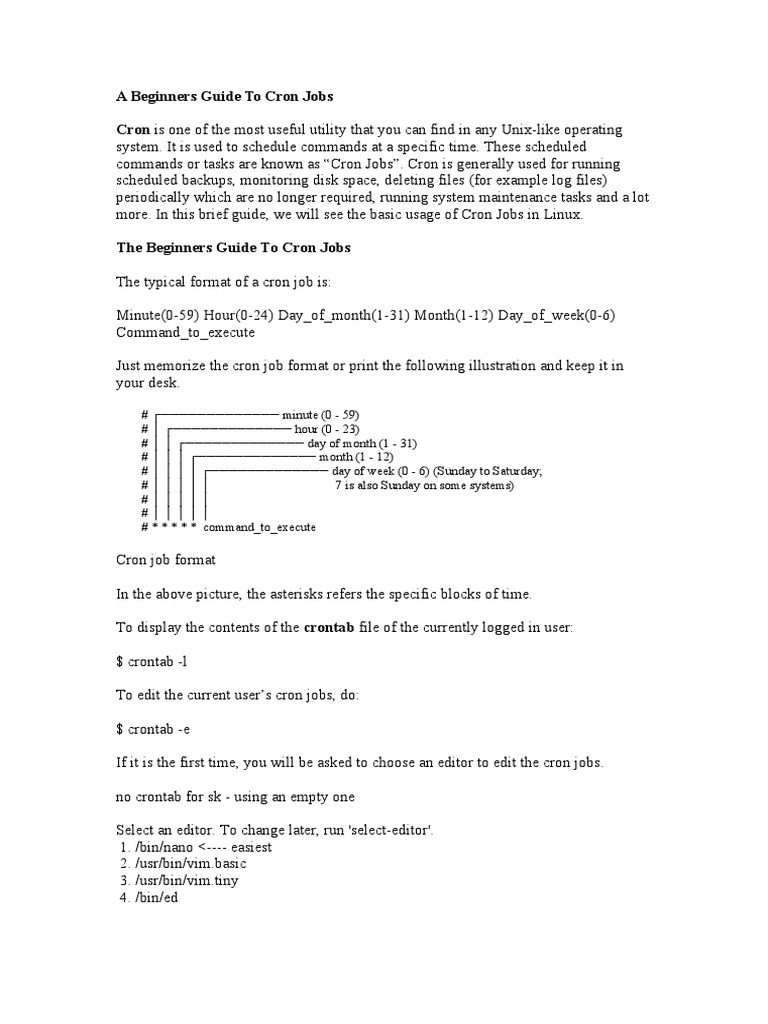 A Beginners Guide To Cron Jobs | PDF | Computer Engineering | Utility ...