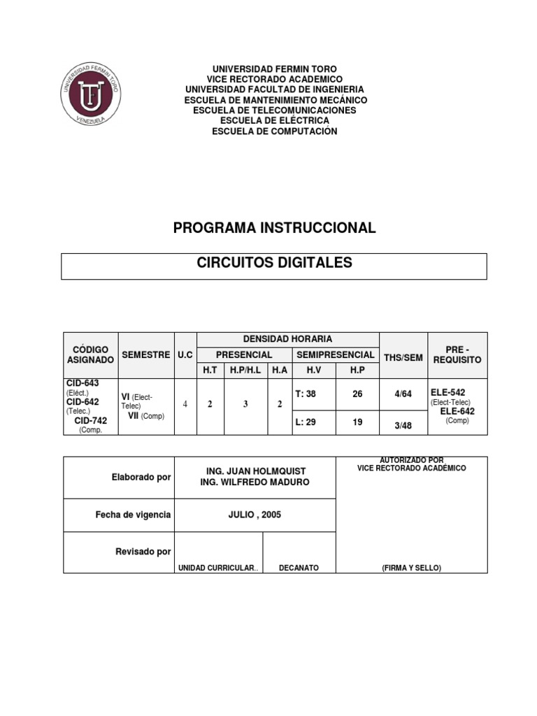 Circuitos Digitales | PDF | Ingeniería Informática | Ingenieria Eléctrica