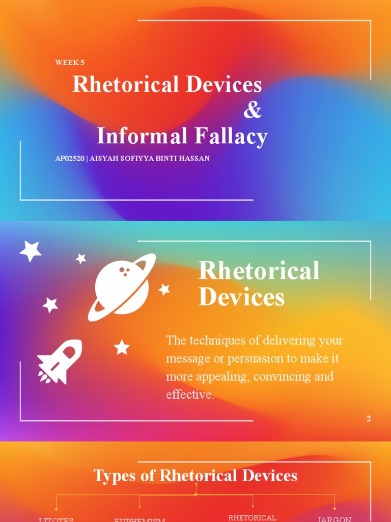 Week 5 - Rhetorical Devices & Informal Fallacy | PDF | Fallacy | Logic