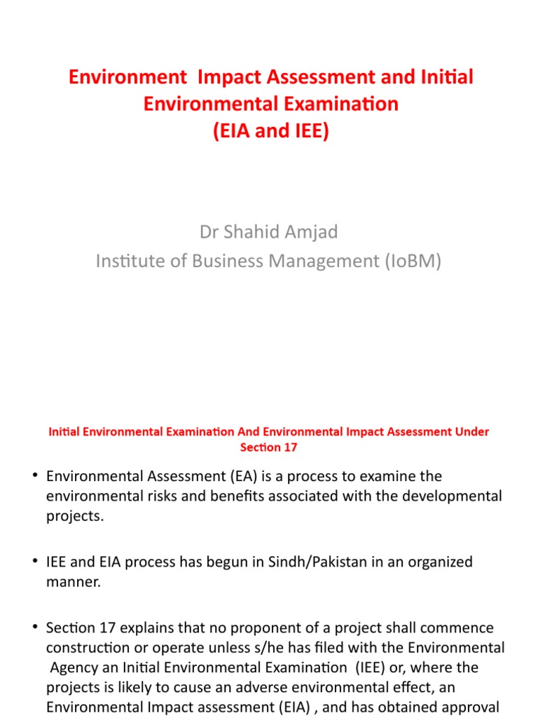 EIA and IEE Regulations in Pakistan | PDF | Environmental Impact ...