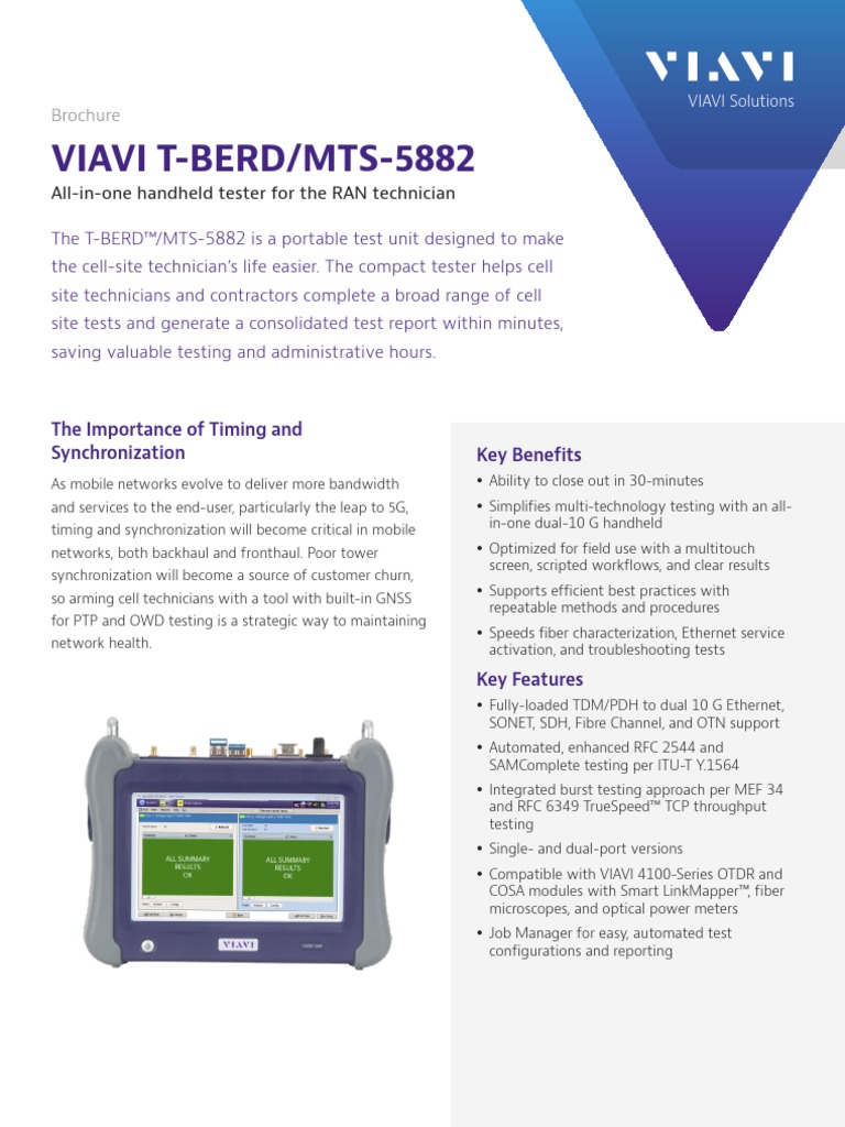 VIAVI T-BERD/MTS-5882: All-In-One Handheld Tester For The RAN ...