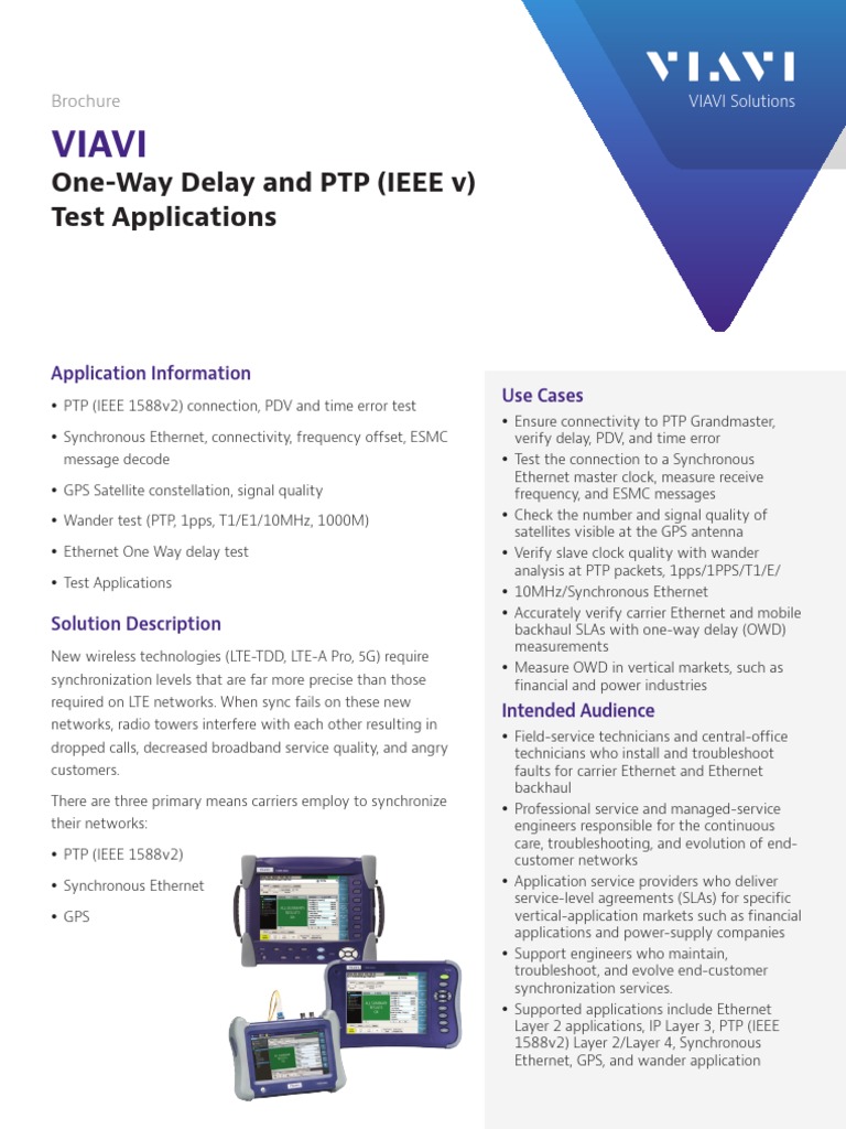 One Way Delay and PTP Ieee 1588v2 Test Applications Brochures en ...