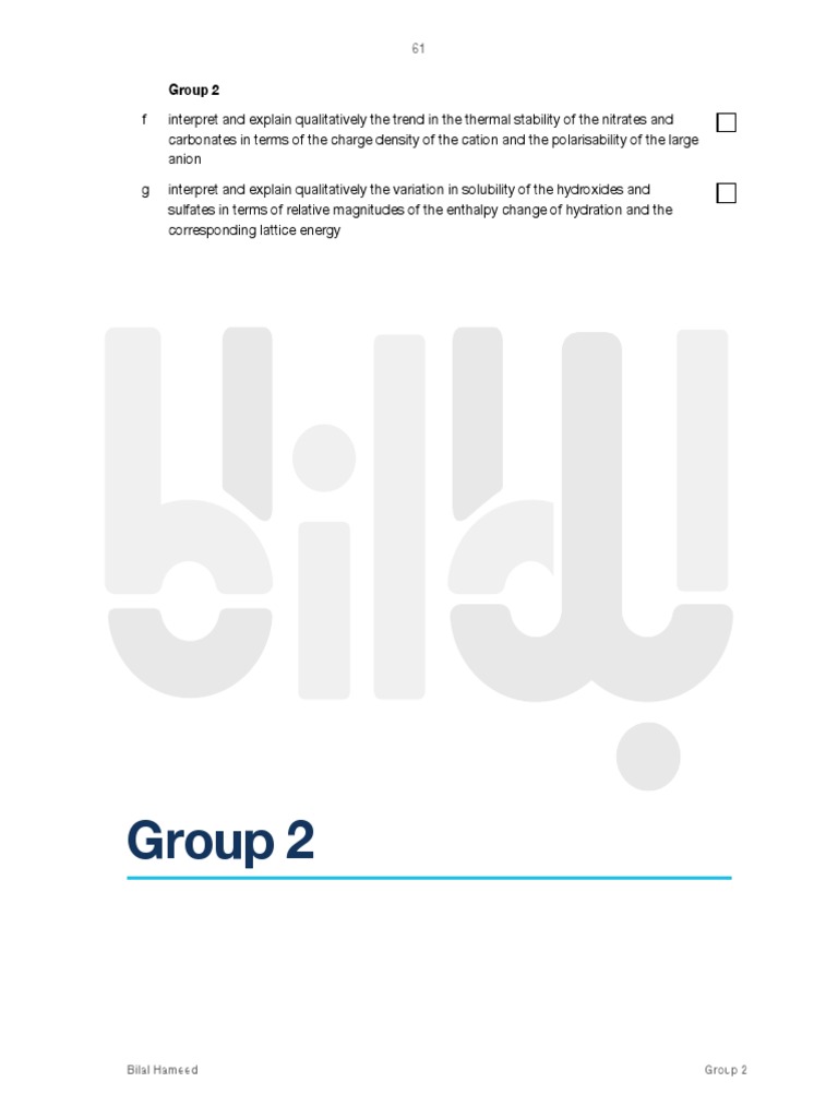 02 Group 2 Notes | PDF | Ion | Ionic Bonding