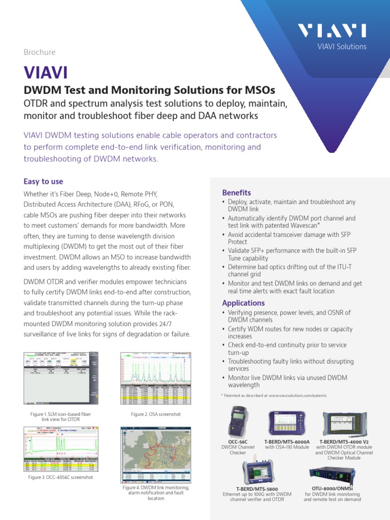 Viavi: DWDM Test and Monitoring Solutions For Msos | PDF | Wavelength ...