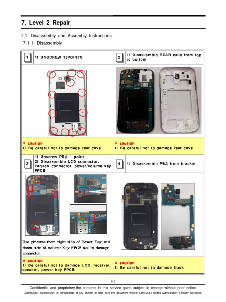 Level 2 Repair: 7-1. Disassembly and Assembly Instructions 7-1-1 ...