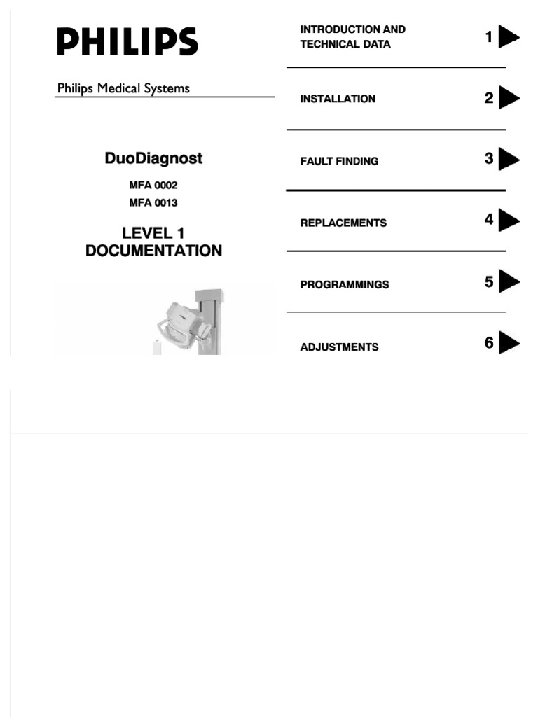 Philips Duo Diagnost Service Manual | PDF | Radiography | Screw