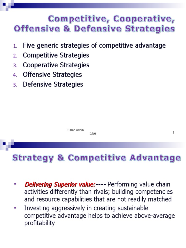 Session 4 Competitive, Cooperative & Offensive Strategies | PDF ...