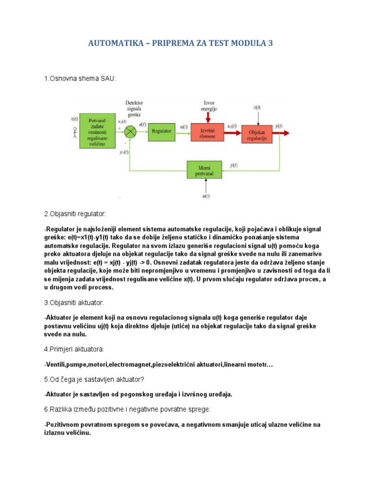 Automatika - Priprema Za Modul | PDF