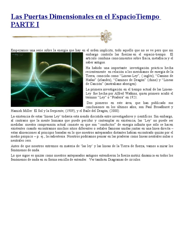 Las Puertas Dimensionales en El EspacioTiempo PARTE I | PDF | Olas ...