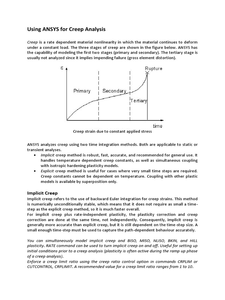 Using ANSYS For Creep Analysis | PDF | Creep (Deformation) | Plasticity ...