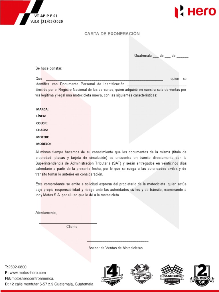 Carta de Exoneracion | PDF