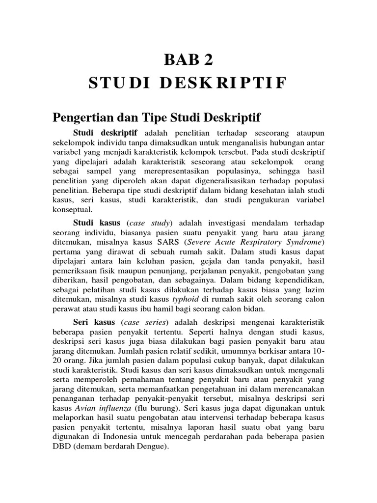 M2 Bab 2 Study Deskriptif | PDF