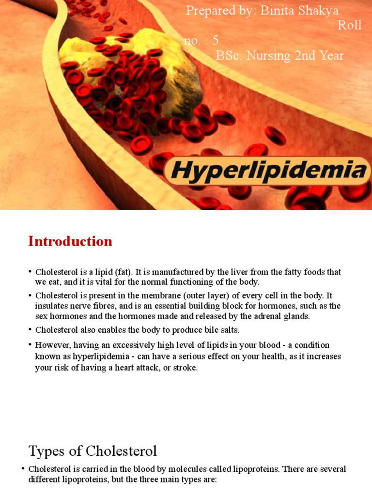 Hyperlipidemia 1 | PDF | Cholesterol | Hypercholesterolemia