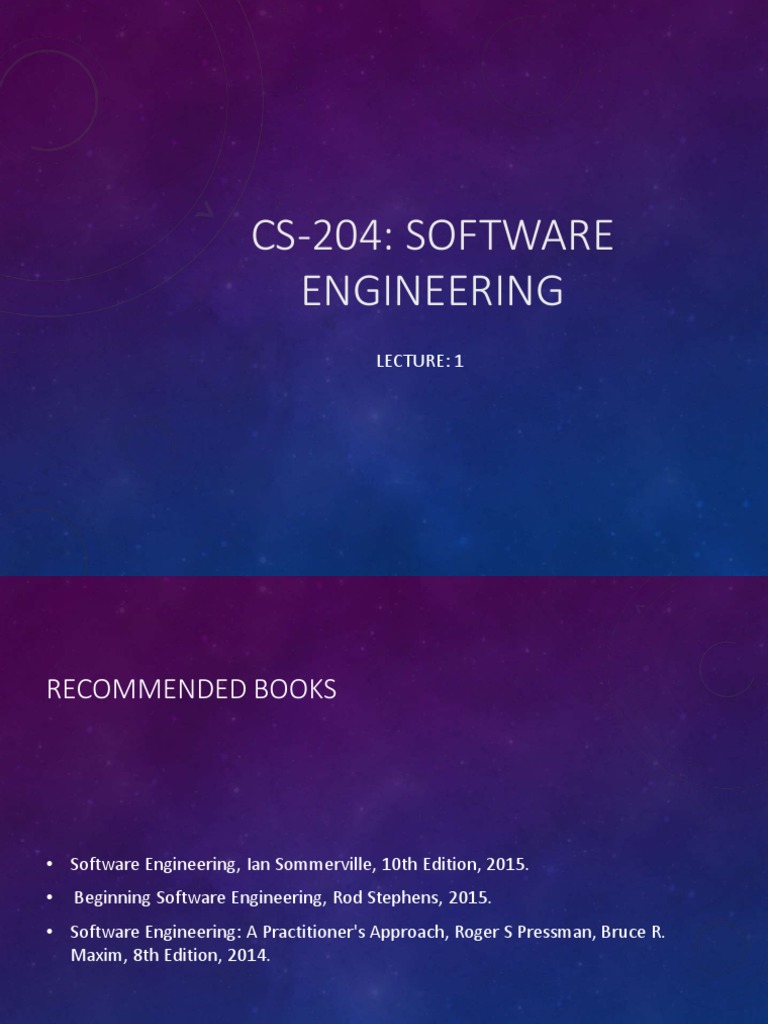 Cs-204: Software Engineering | PDF | Software | Computer Science