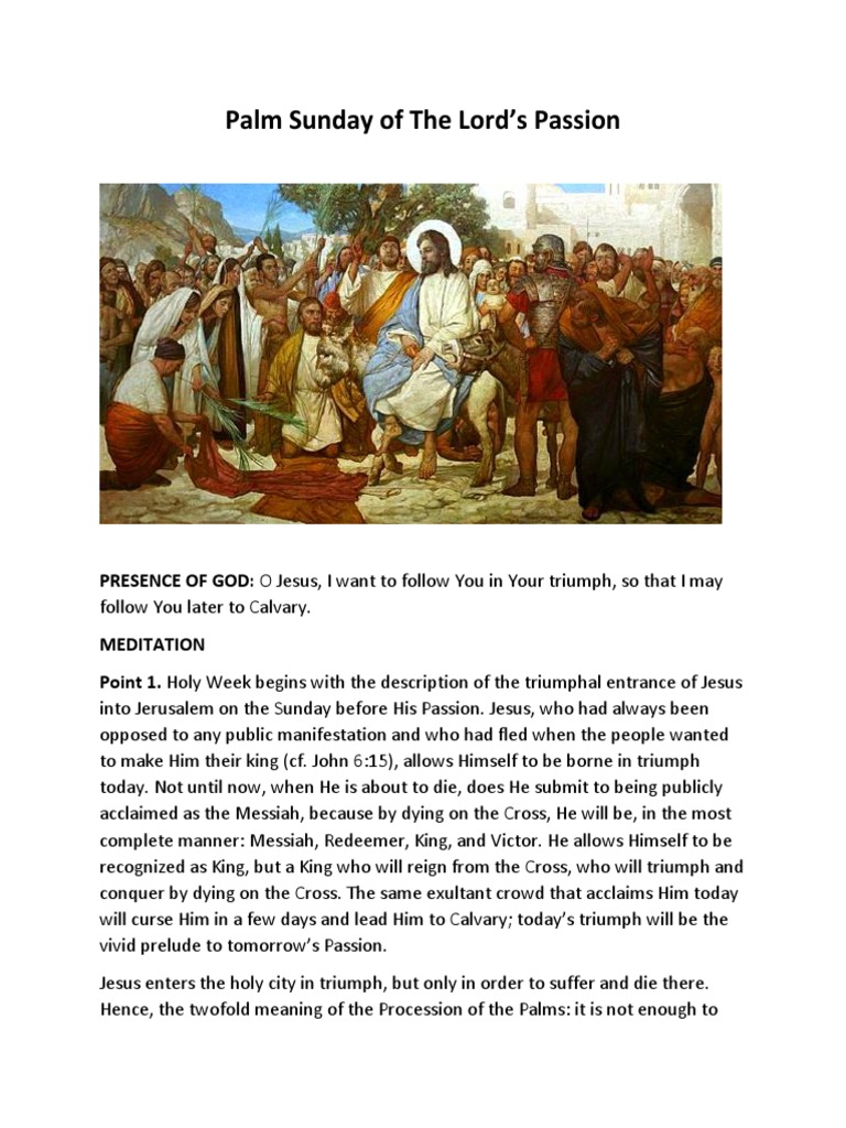Jesus' Triumphal Entry and Passion | PDF | Grace In Christianity | Jesus
