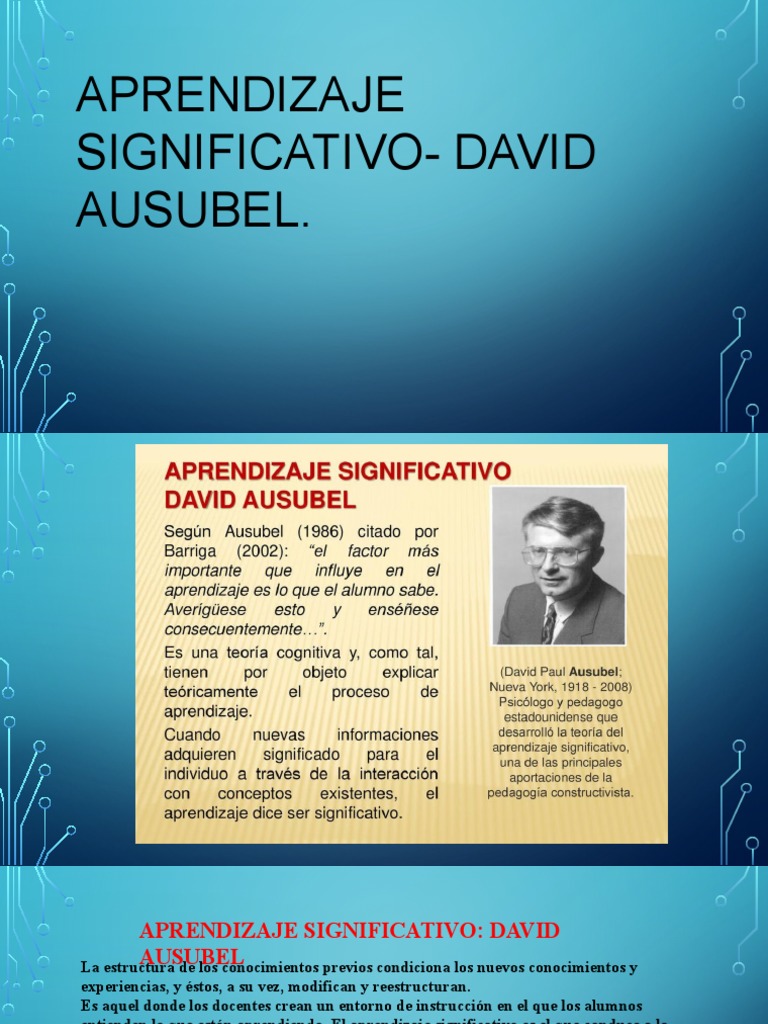Diapositiva Modelo David Ausubel | PDF