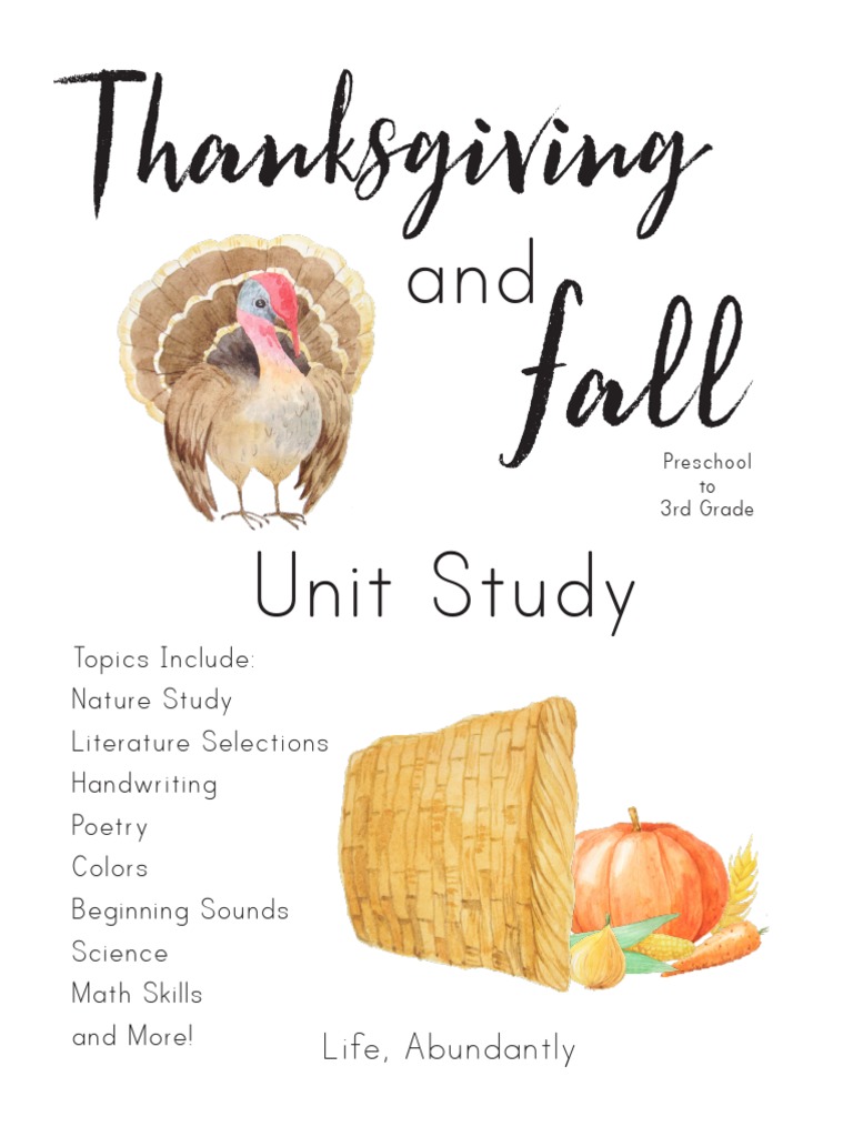 Fall Thanksgiving Family Unit Sample | PDF | Preschool | Schools