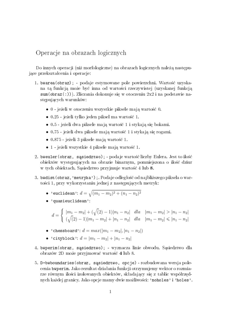 Operacje Na Obrazach Matlab | PDF