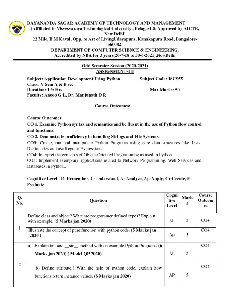 Assignment 3 Python | PDF | Python (Programming Language) | Microsoft Excel