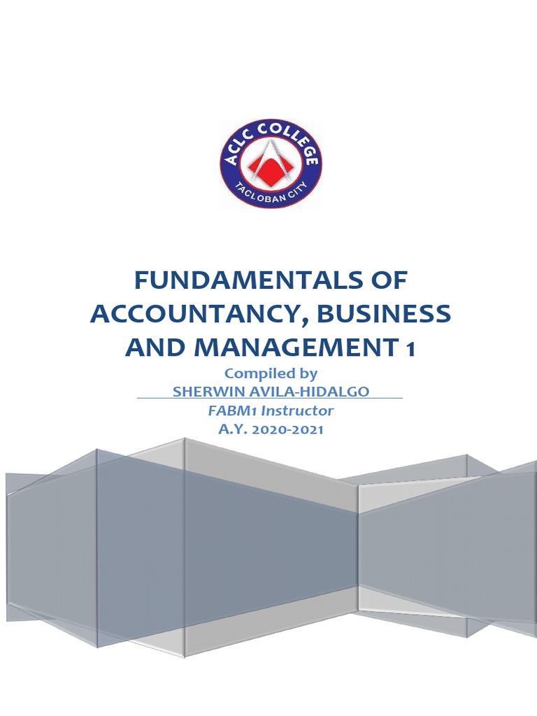 Fundamentals of Accountancy Business and Management 1 Module | PDF ...