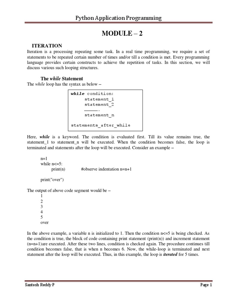 Module 2 Iteration | PDF | Control Flow | Computer Programming
