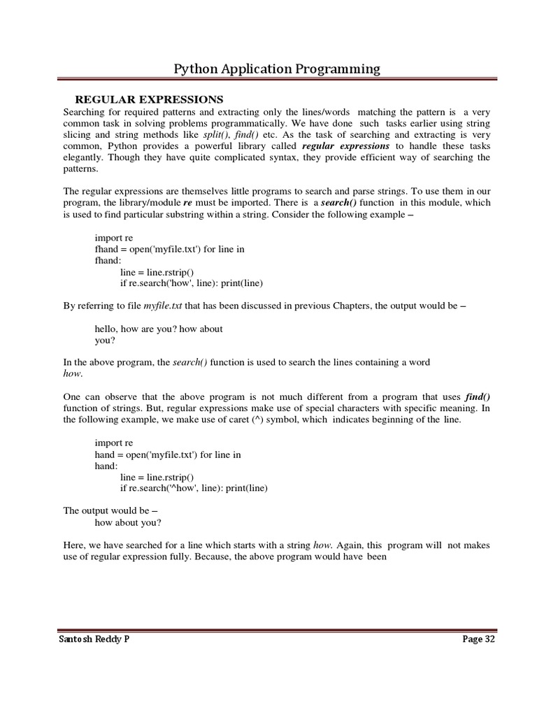 Module 3 Regular Expressions | PDF | Regular Expression | Letter Case