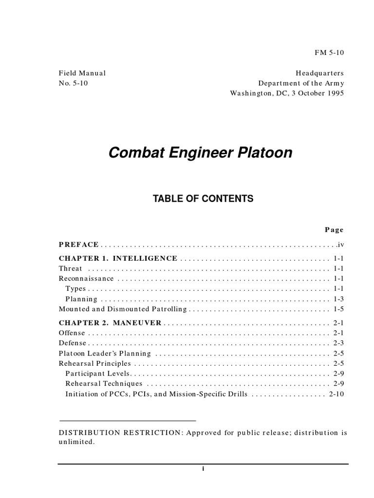Combat Engineer Platoon | PDF | Platoon | Military