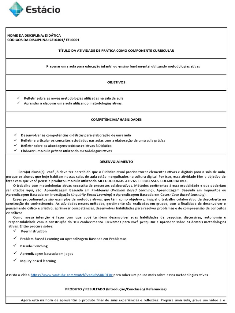 PCC Didatica | PDF | Lição | Método científico