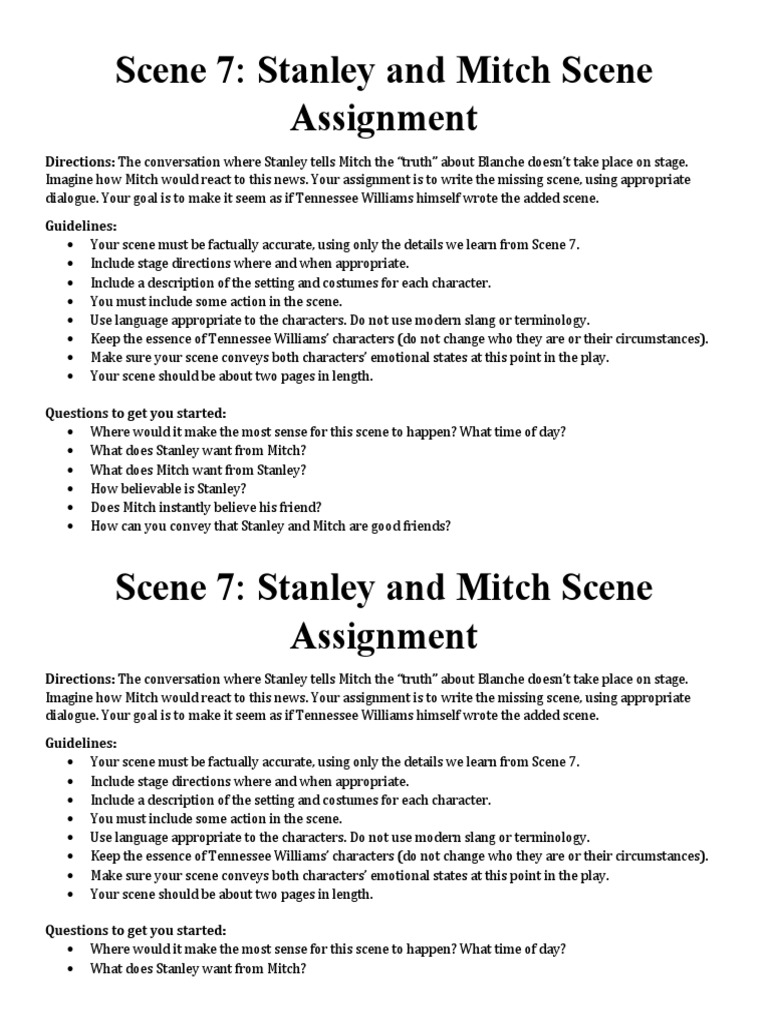 Scene 7 Stanley Mitch Scene Creation | PDF