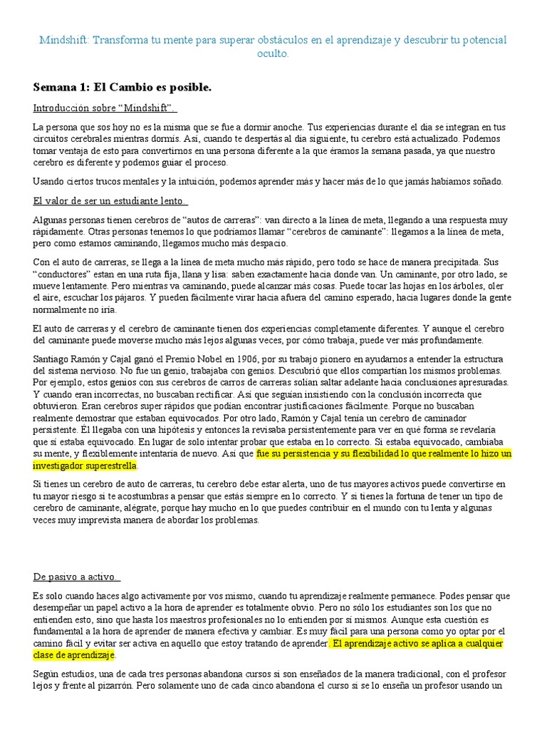 Mindshift - Coursera | PDF | Memoria | Paradigma