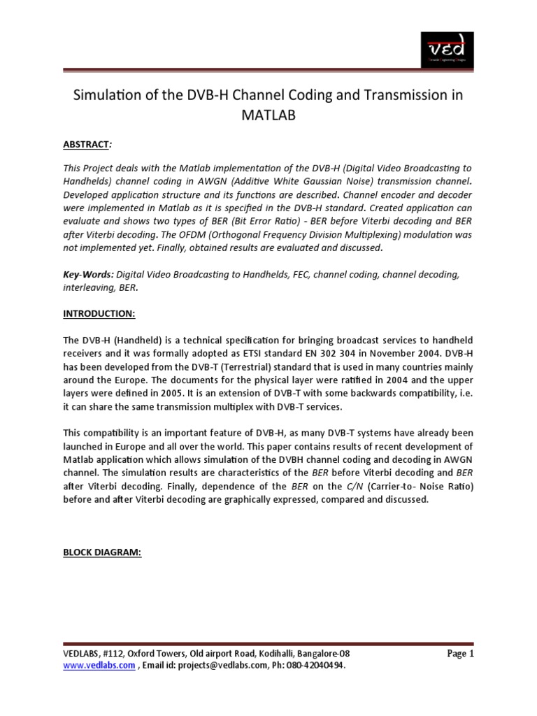33 Simulation of The DVB H Channel Coding and Transmission in MATLAB | PDF | Orthogonal ...