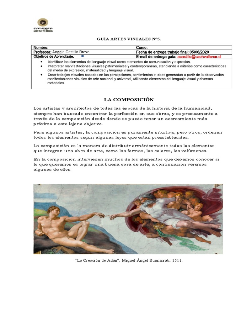 Guía Artes Visuales N5 La Composición. | PDF | Composición (artes ...