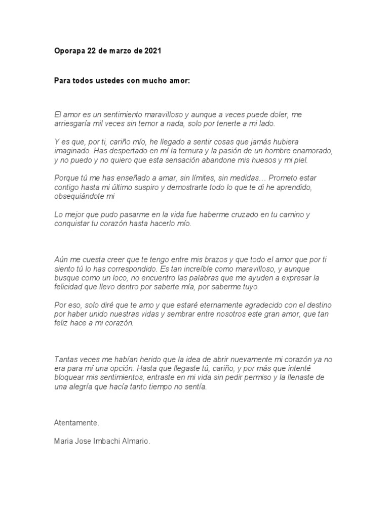 Carta de Maria Jose | PDF