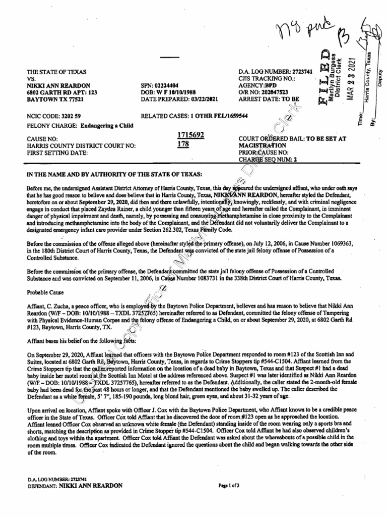 Texas v. Nikki Ann Reardon | PDF