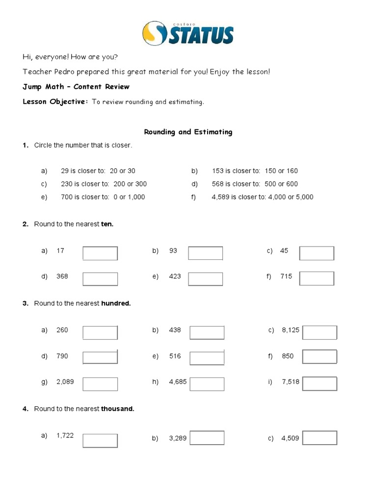 Jump Math - Content Review Lesson Objective | PDF | Teaching Mathematics