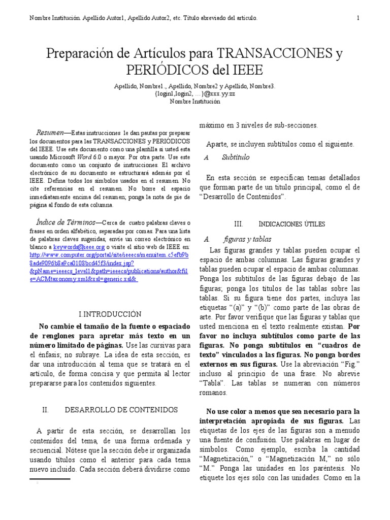 Formato Articulos IEEE | PDF | Informática | Science