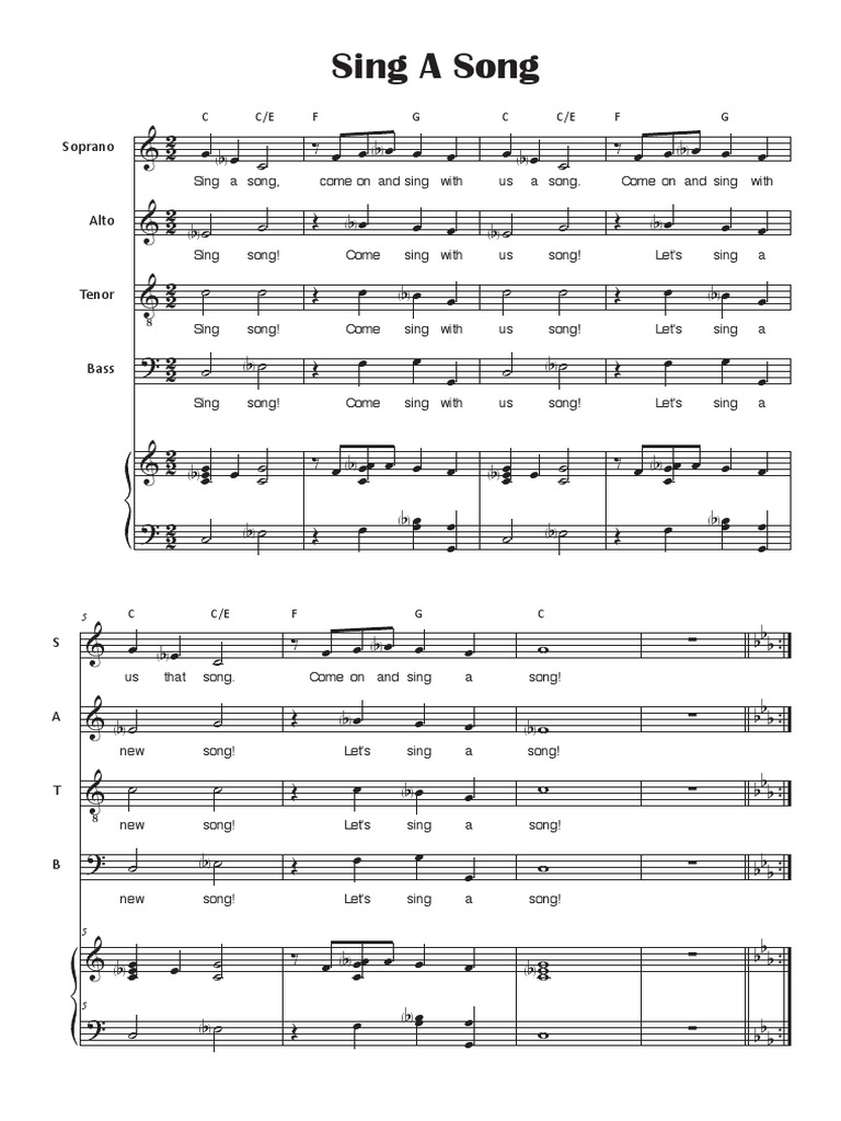 Sing A Song - Score | PDF | Chant | Musique vocale