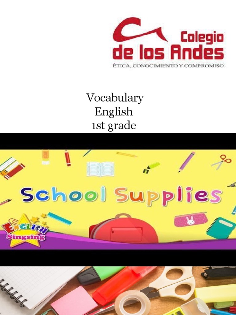 Vocabulary School Supplies | PDF