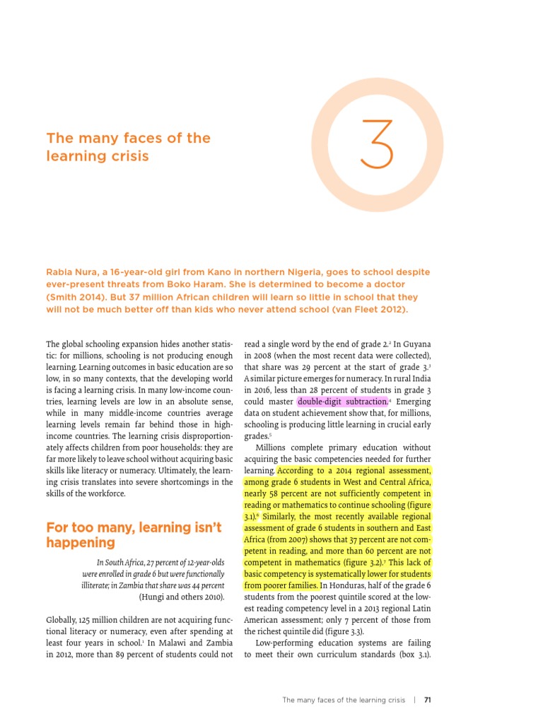 The Many Faces of The Learning Crisis | Download Free PDF | Programme ...